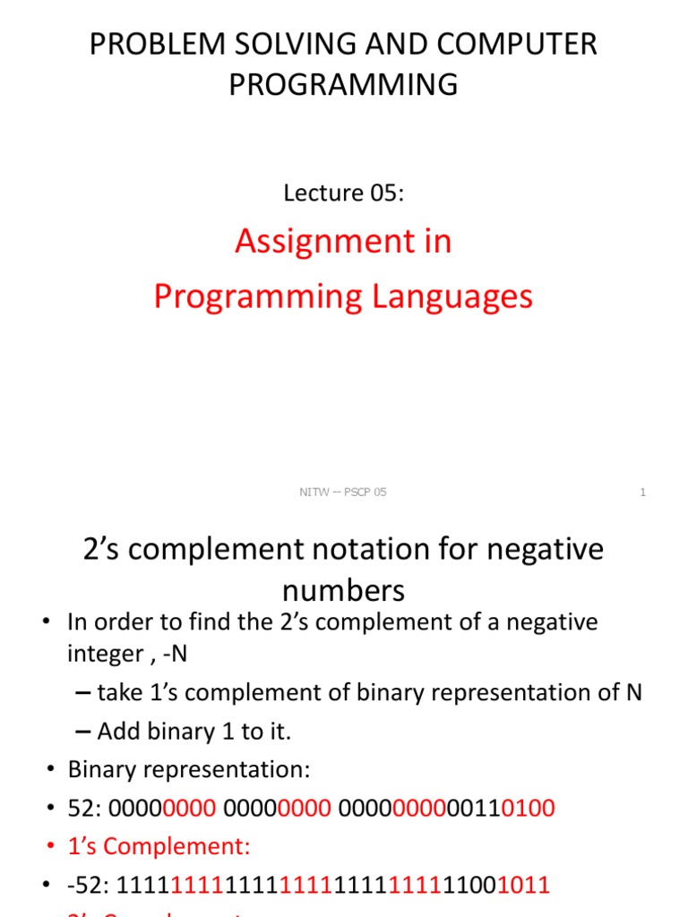 Problem Solving And Computer Programming Assignment In Programming Languages Pdf Elementary