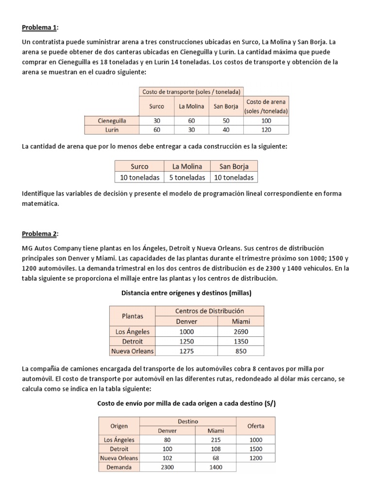 INVOPE I - Ejercicios de Preparación 2 | PDF