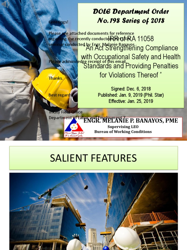 RA 11058 IRR Mel | PDF | Occupational Safety And Health | Unemployment ...