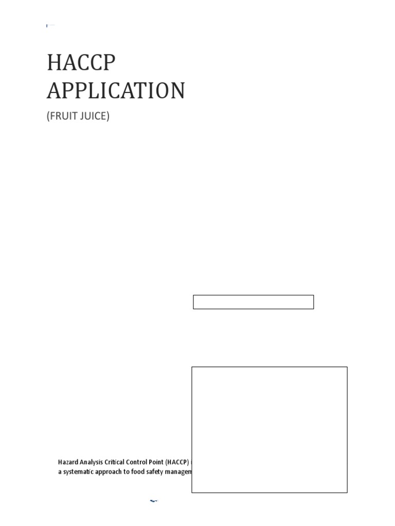 Haccp Application | PDF | Hazard Analysis And Critical Control Points ...