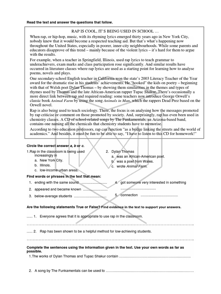Rap Is Cool It S Being Used in School | PDF | Hip Hop Music | Rapping