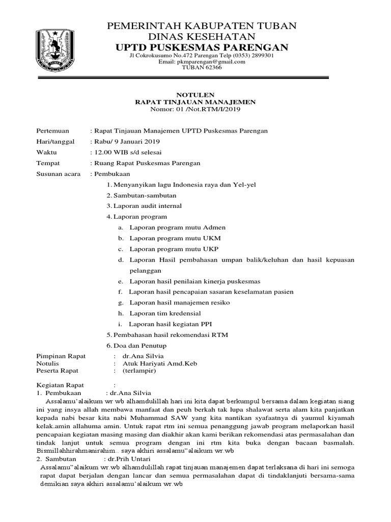 Notulen RTM | PDF