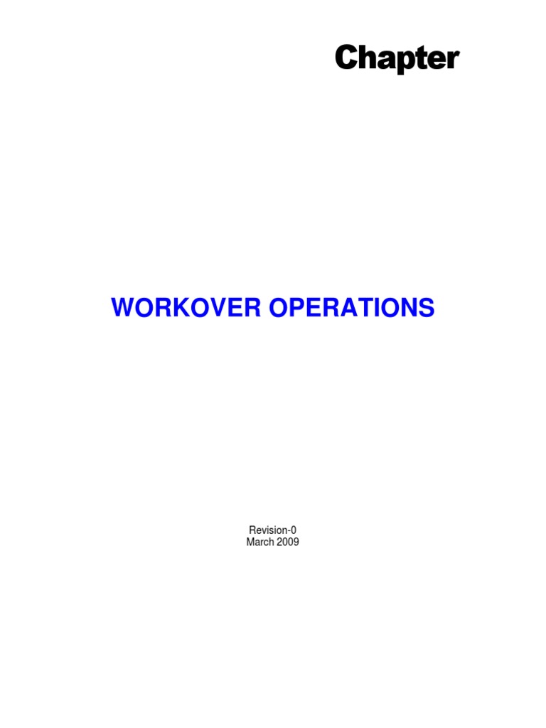 Workover Operations | PDF | Casing (Borehole) | Gases