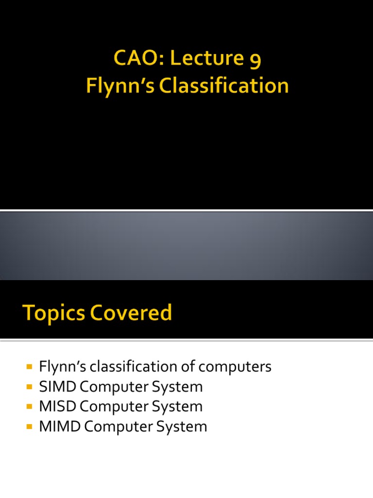 Flynn's Classification | PDF | Central Processing Unit | Computer Engineering