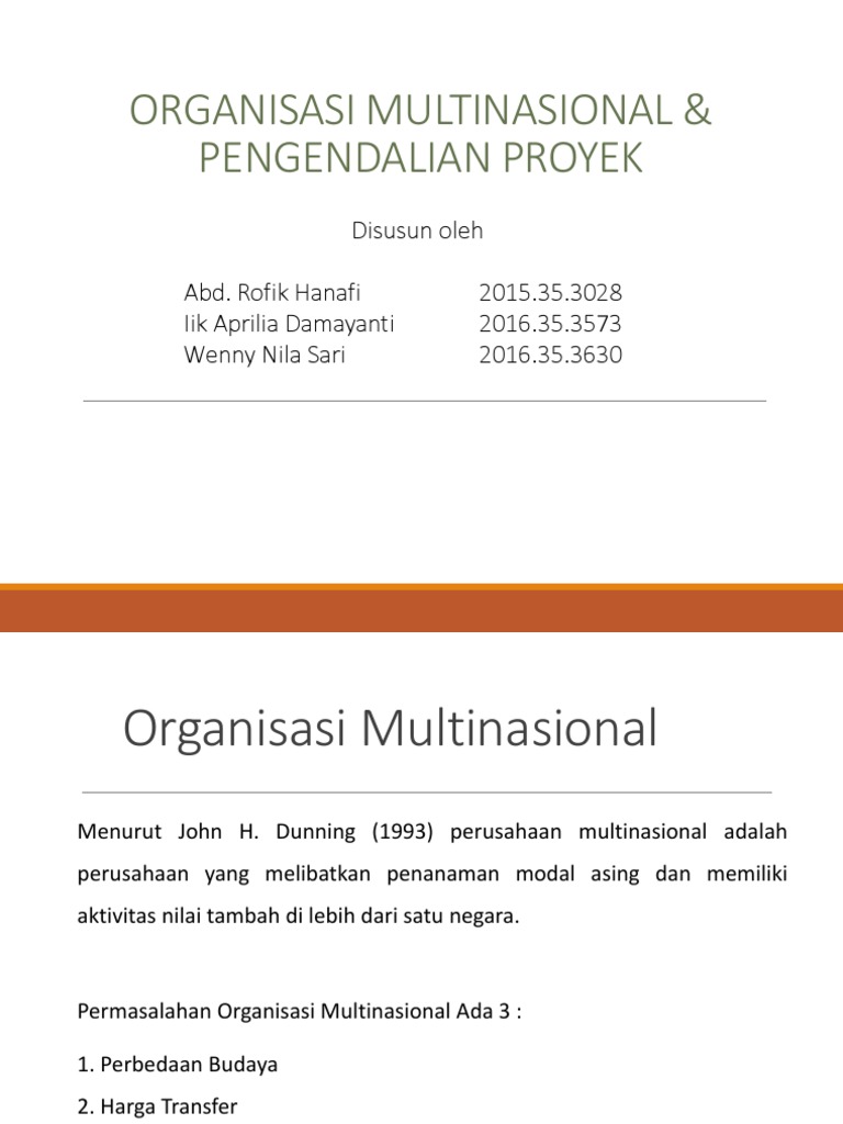 Tantangan Organisasi Multinasional | PDF | Bisnis