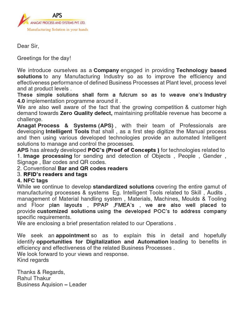 Anagat Introduction Mail Format | PDF