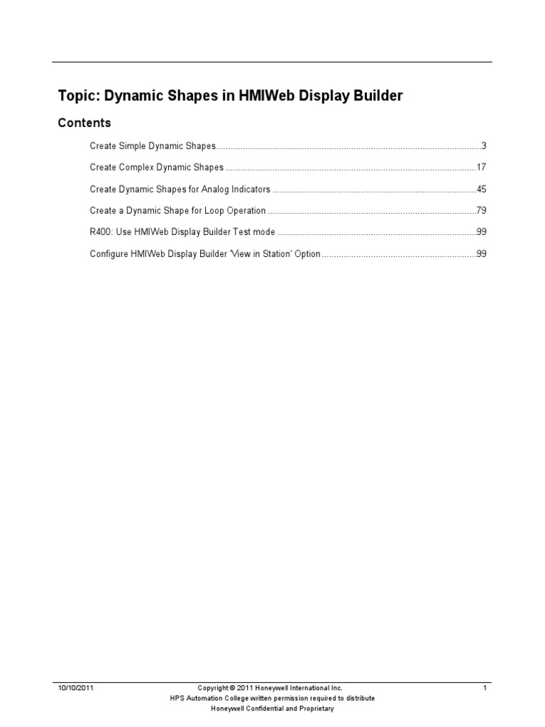Topic: Dynamic Shapes in Hmiweb Display Builder | PDF | Automation ...