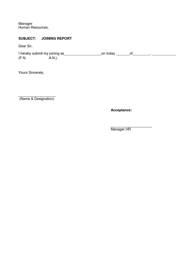Joining Report Submission Template | PDF | Career & Growth