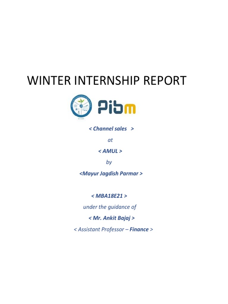 Mayur Jagdish Parmar WINTER INTERNSHIP REPORT | PDF | Business