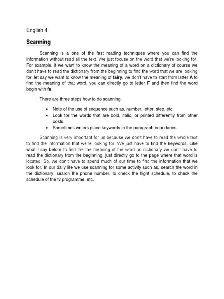 Scanning: English 4 | PDF