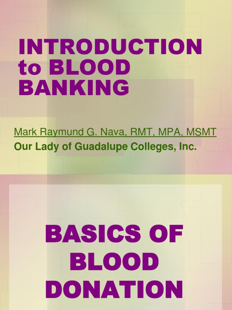 Introduction To Blood Banking | PDF | Red Blood Cell | Platelet