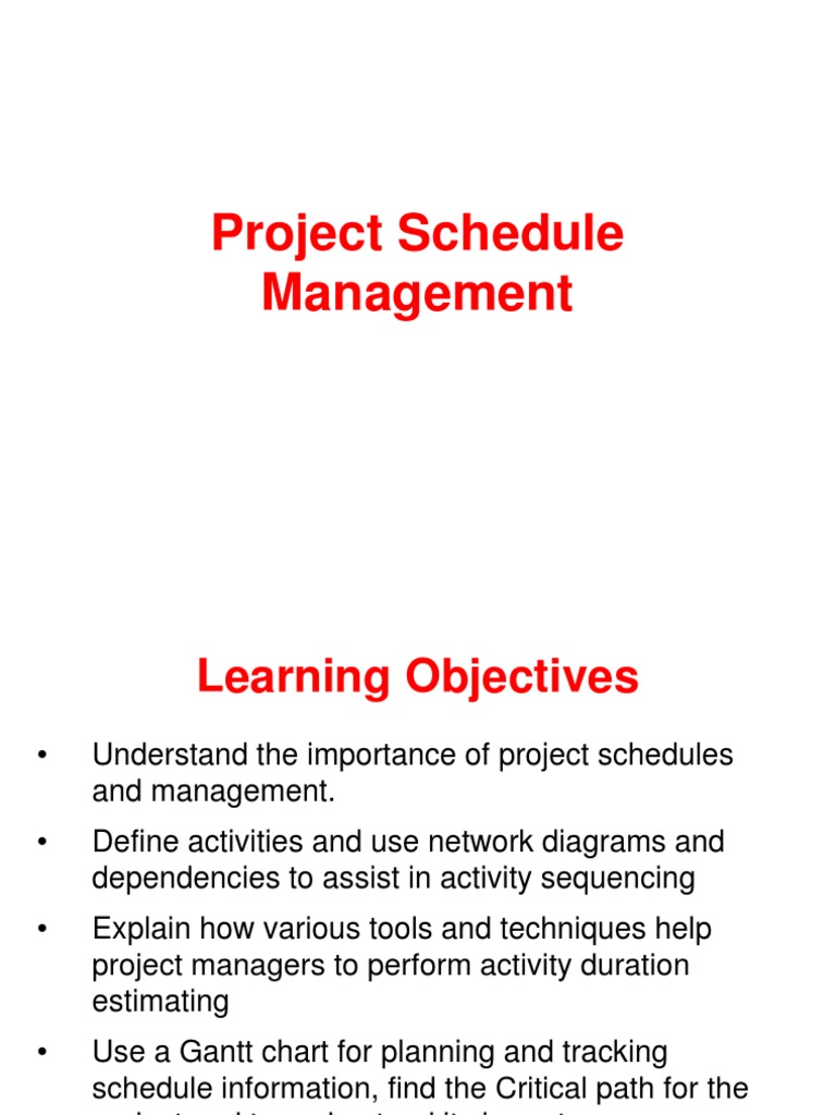 Project - Schedule Management PDF | PDF | Project Management | Cognition