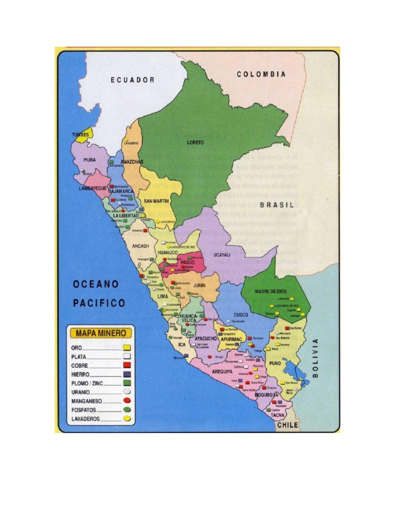 Mapa Minero Del Perú | PDF