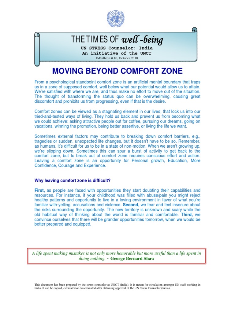 Ebulletin Comfort Zone | PDF | Psychological Concepts | Behavioural Sciences