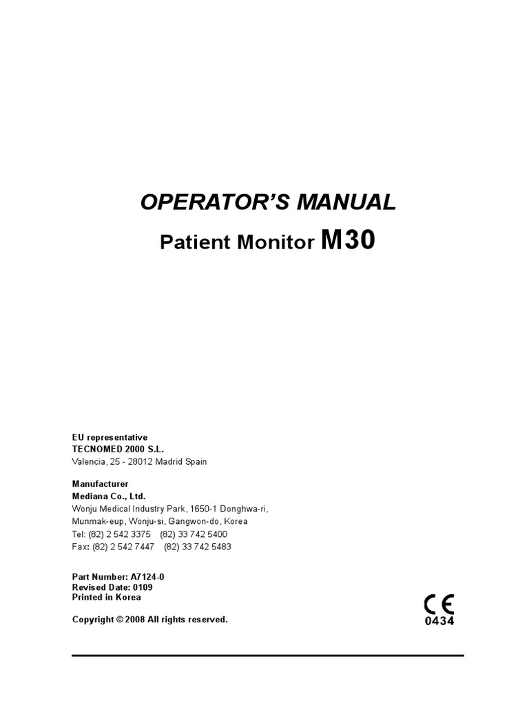 M30 Op Manual Pdf Pdf Computer Monitor Blood Pressure