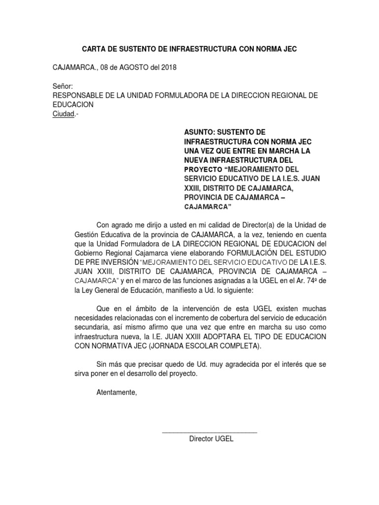 Carta Ugel-Jec | PDF