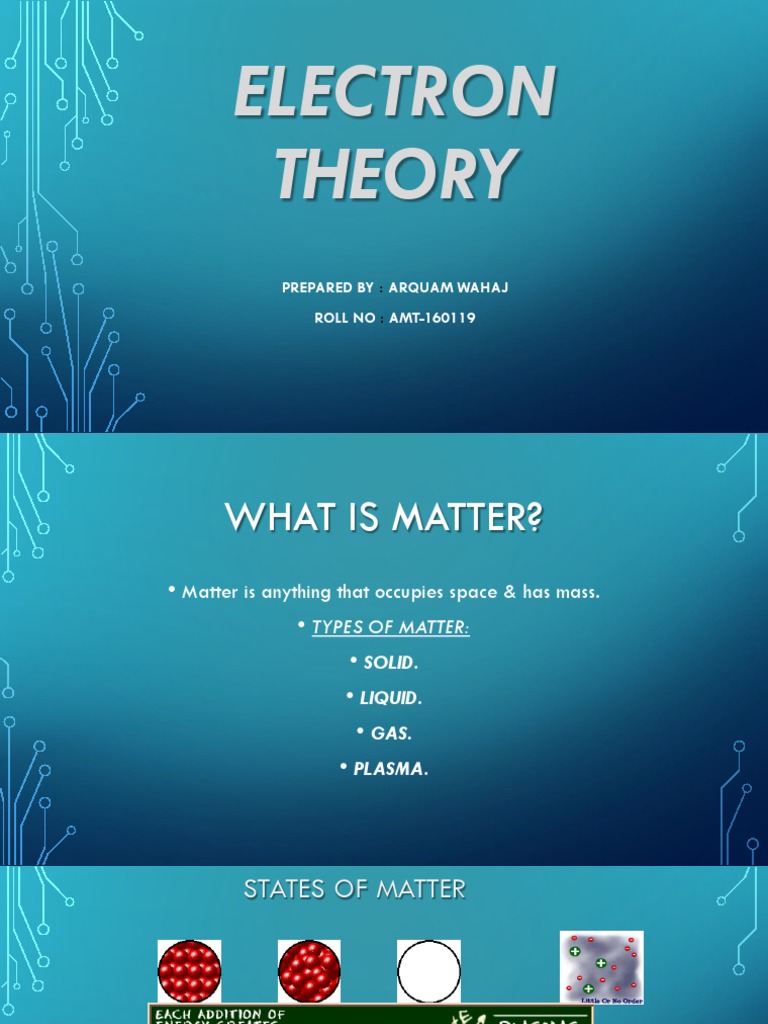 Electron Theory | PDF | Atoms | Ion