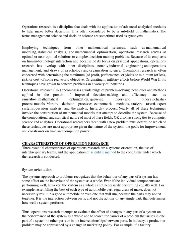 Operations Research Concepts and Conventions | PDF | Mathematical Optimization | Mathematical Model