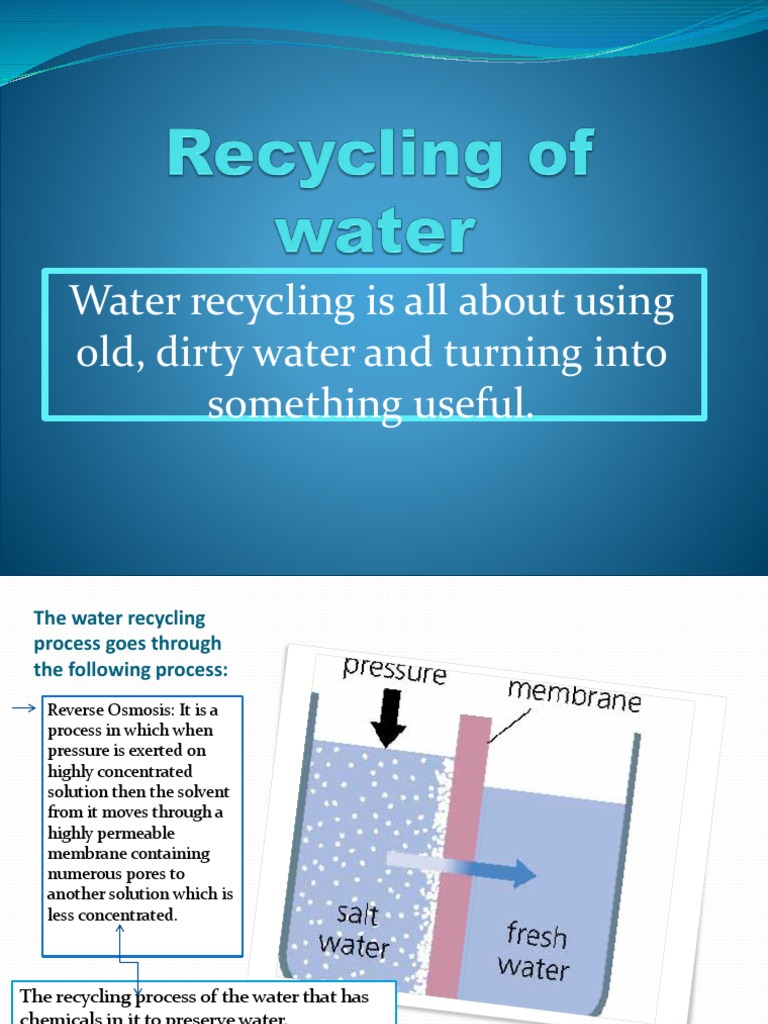 Recycling of Water | PDF | Reclaimed Water | Water