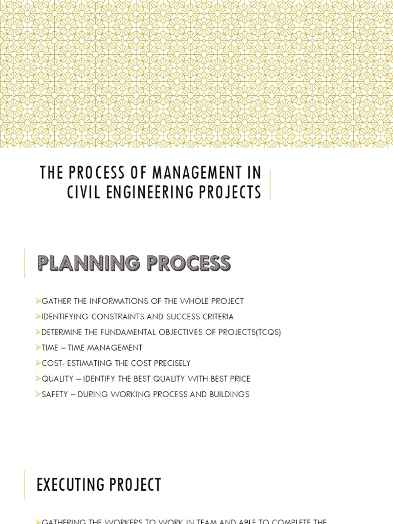 Civil Engineering Project Management Process | PDF | Computers ...