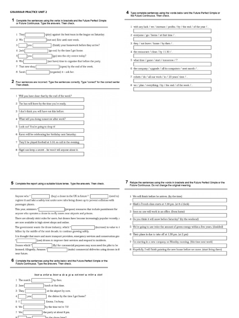 Grammar Practice Unit 2 ADVANTAGE BACHILLERATO | PDF