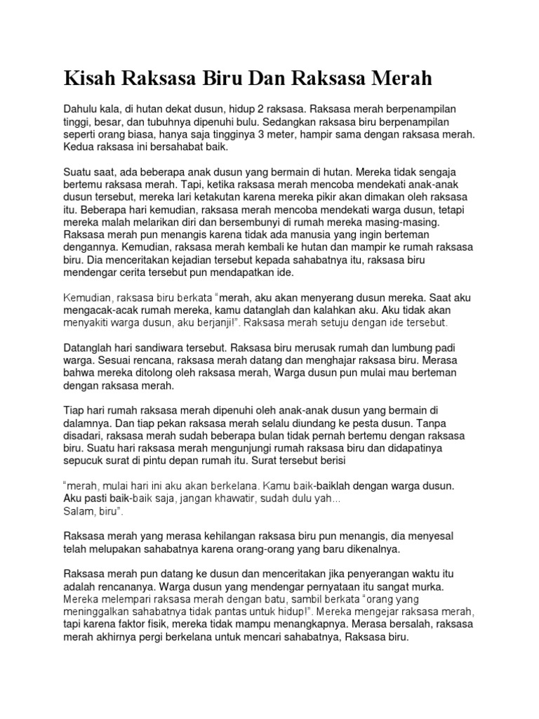 Kisah Raksasa Biru Dan Raksasa Merah | PDF