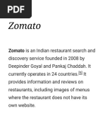 Zomato-Introduction: History | PDF | Companies | Economies