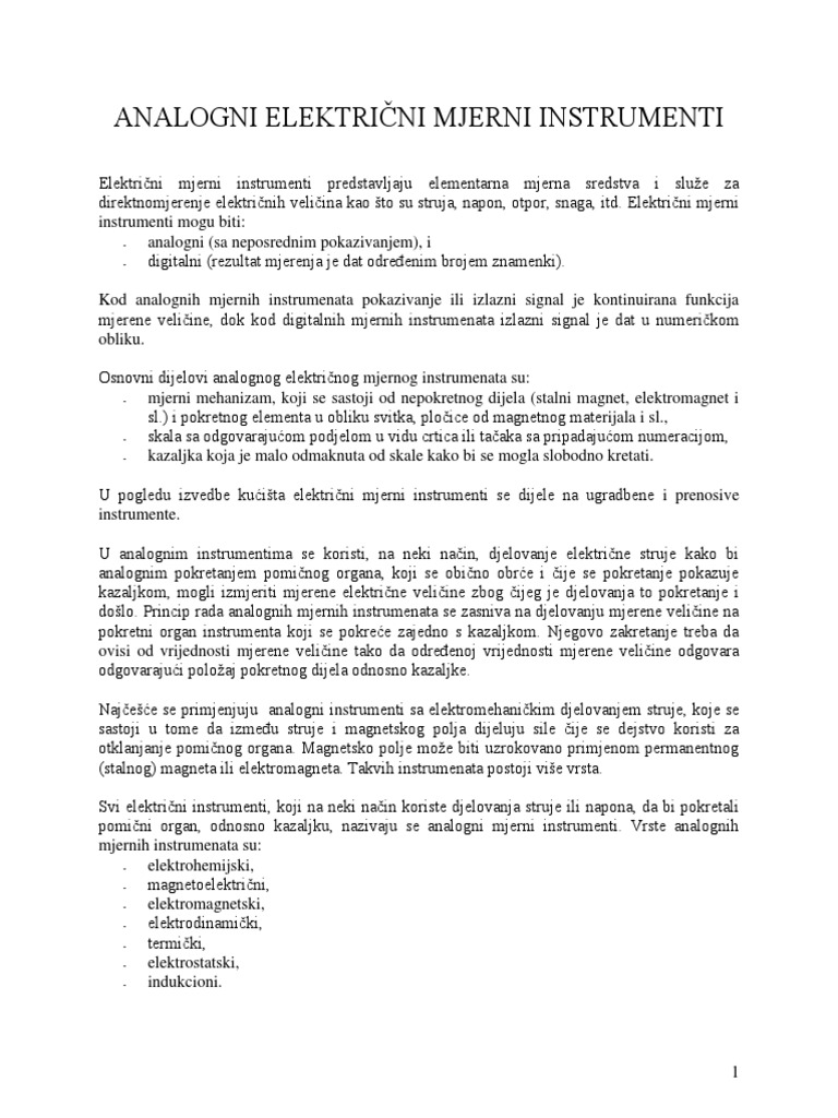 Analogni Instrumenti - Adnan PDF | PDF