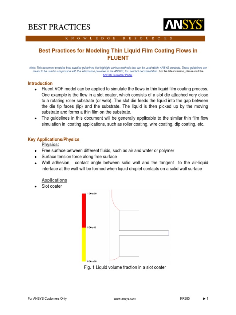 Best Practice For Modeling Thin Liquid Film Coating Flows in ANSYS ...