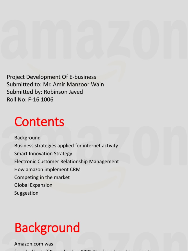 Amazon E Business | PDF | E Commerce | Strategic Management