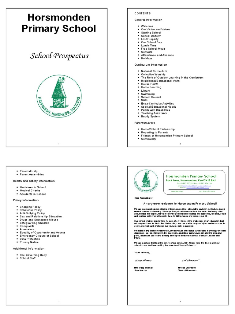 Primary School Prospectus Sample | PDF | Special Education | Schools