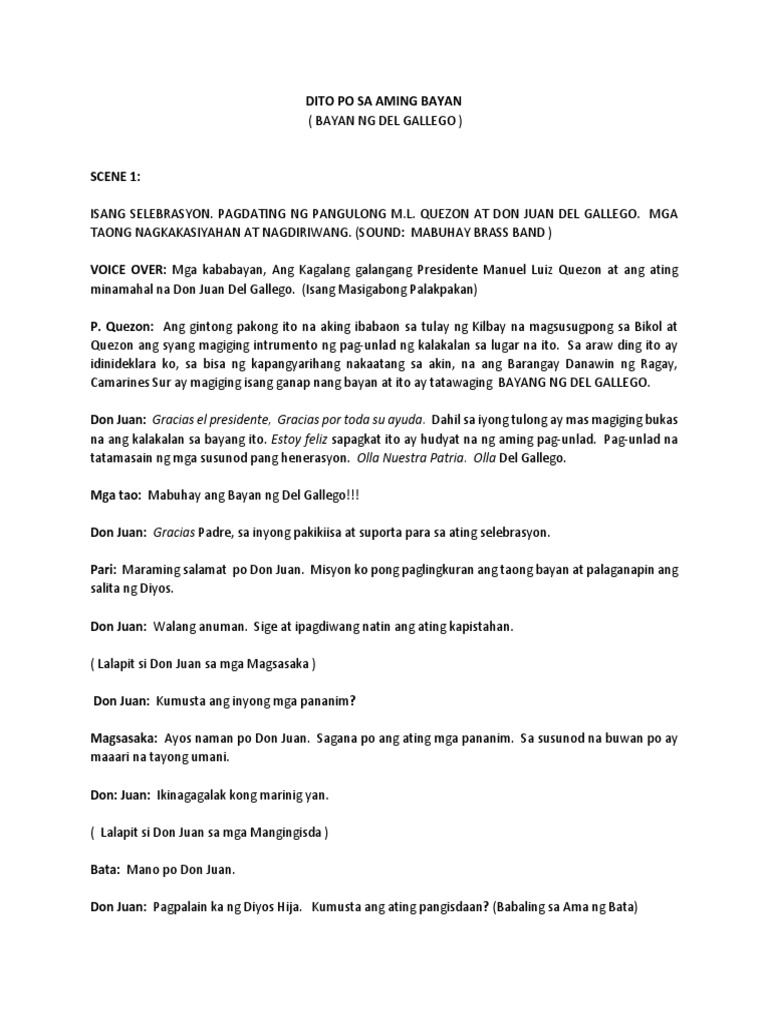 (Script) DITO PO SA AMING BAYAN | PDF