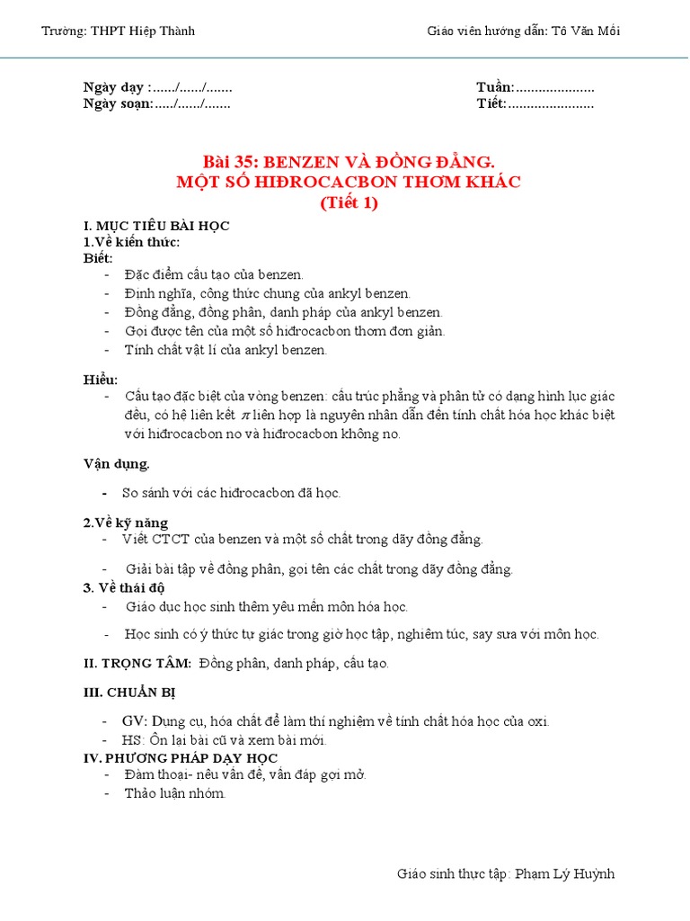 Bài 35. Benzen và đồng đẳng.docx | PDF