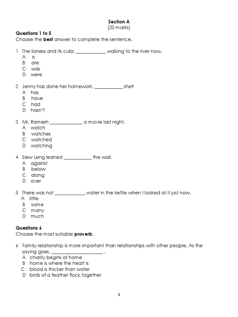 Comprehension Paper (PAPER 1) | PDF