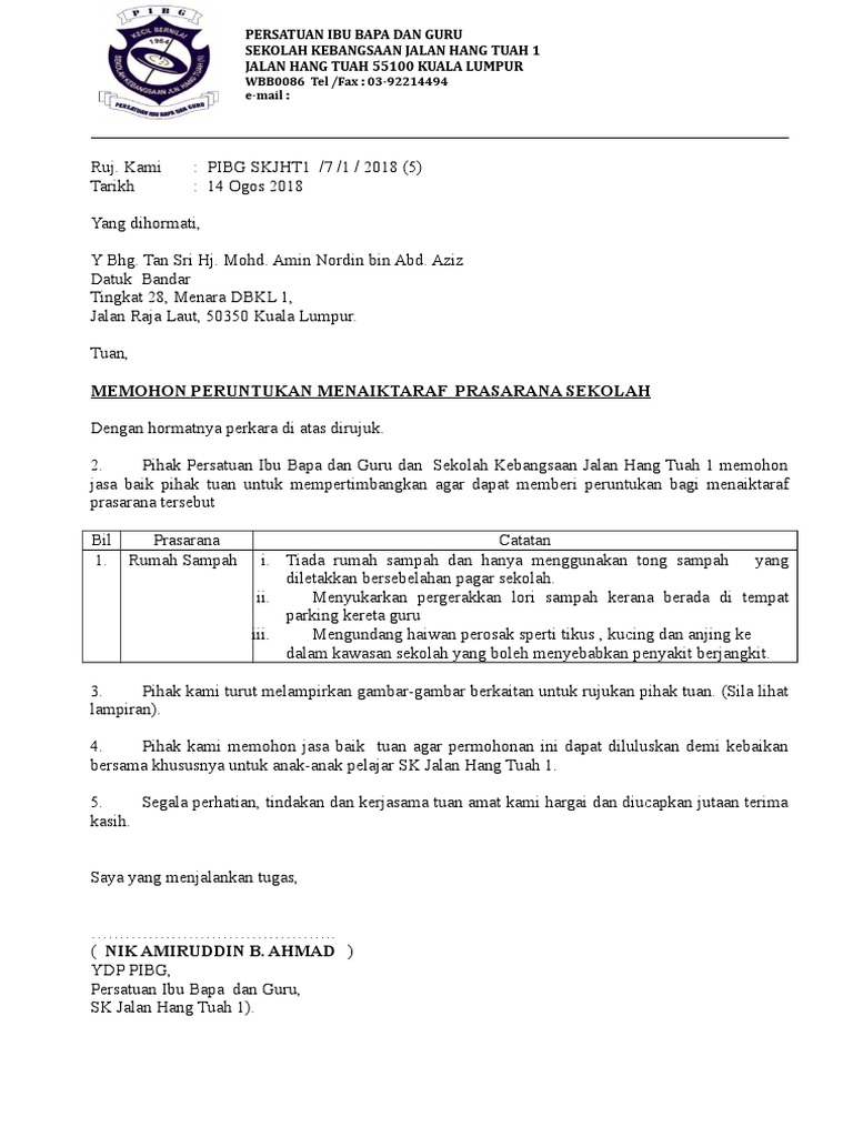 Surat DBKL Mohon Tar | PDF