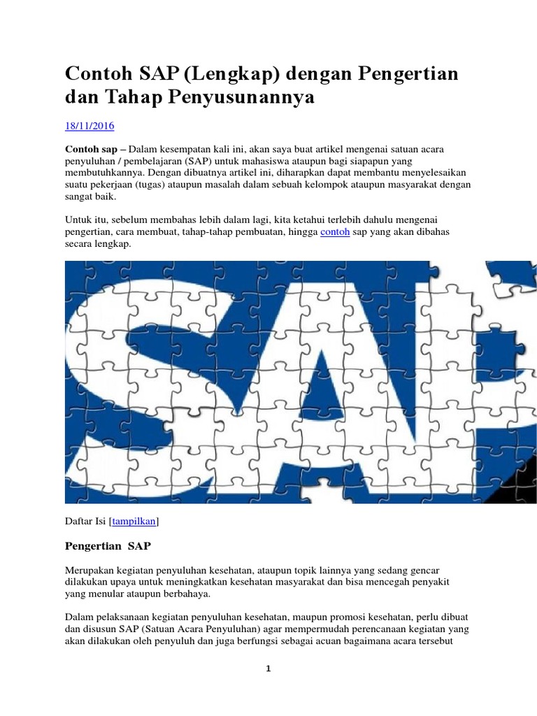 Contoh SAP | PDF | Karier & Perkembangan | Sains & Matematika