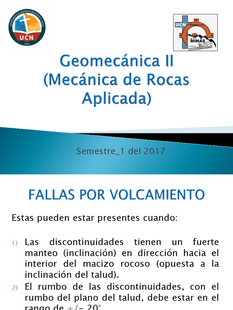 Sesión 11 Volcamiento - y Caída de Rocas | Descargar gratis PDF | Roca ...