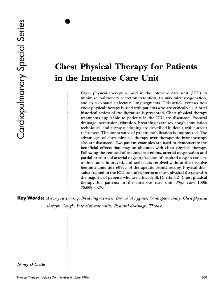 Chest PT in Icu 1996@609.full PDF | PDF | Pneumonia | Thorax