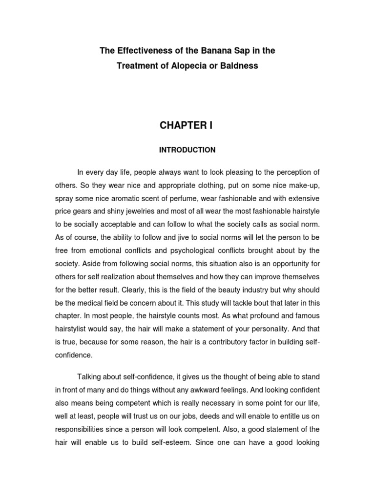 The Effectiveness of The Banana Sap For Baldness | PDF | Hair Loss ...