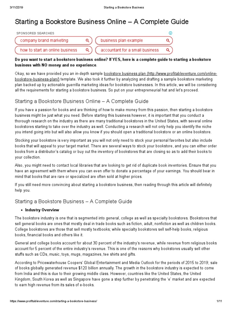 Starting A Bookstore Business | PDF | Retail | Partnership