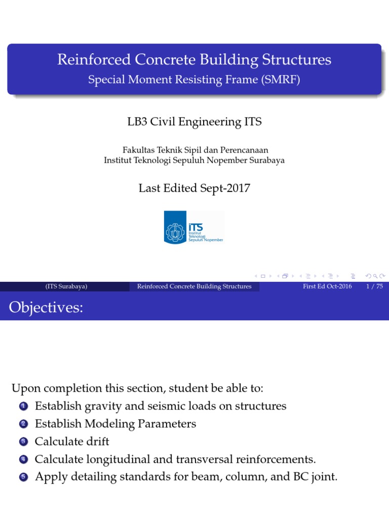 Reinforced Concrete Building Structures: Special Moment Resisting Frame ...