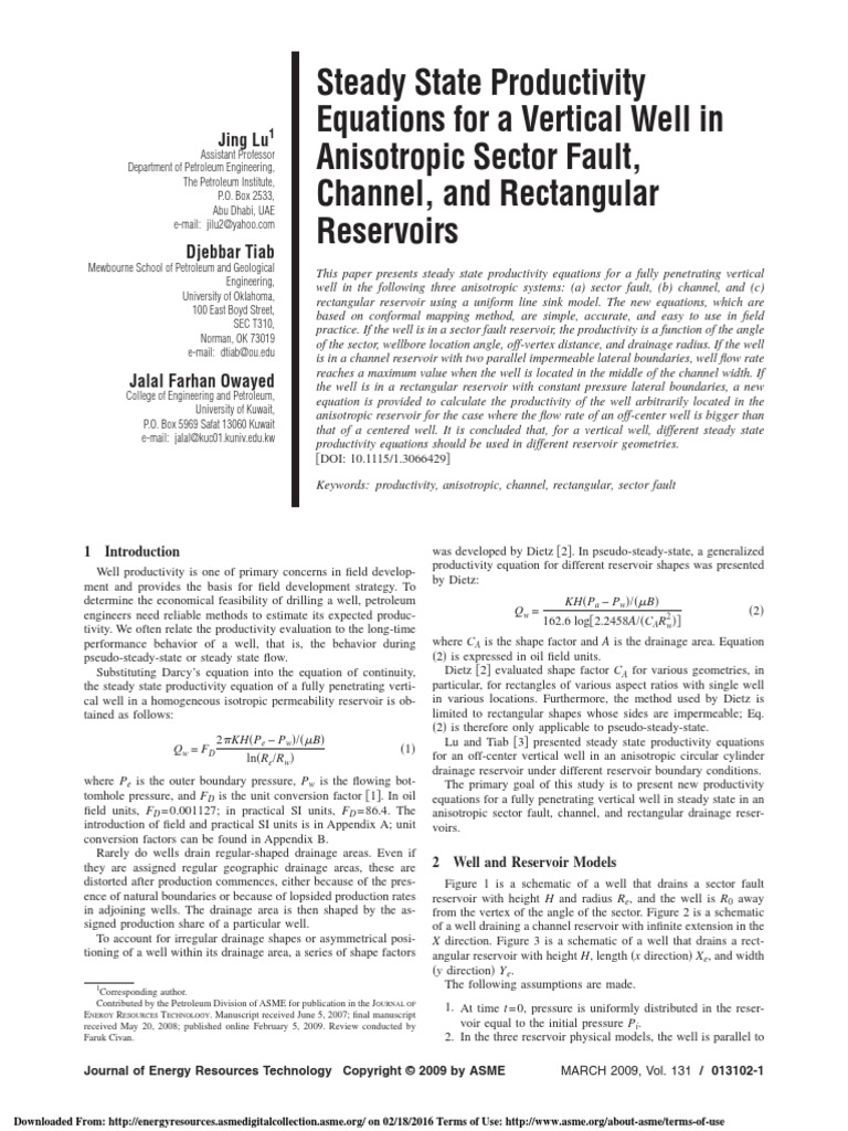 Vertical Well Productivity Index PI | PDF | Permeability (Earth ...