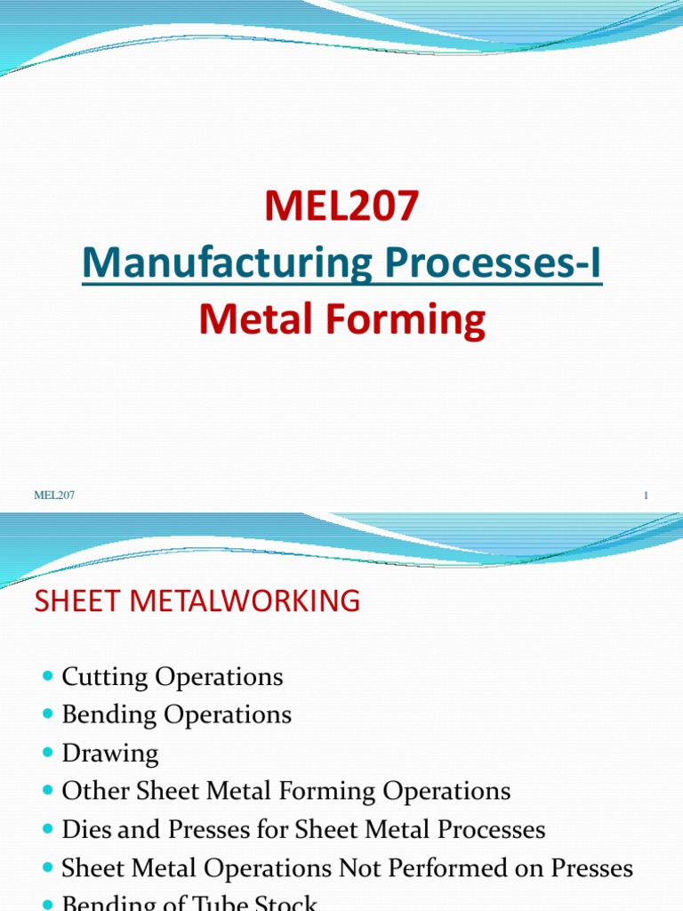 Metal Forming | PDF | Sheet Metal | Procedural Knowledge
