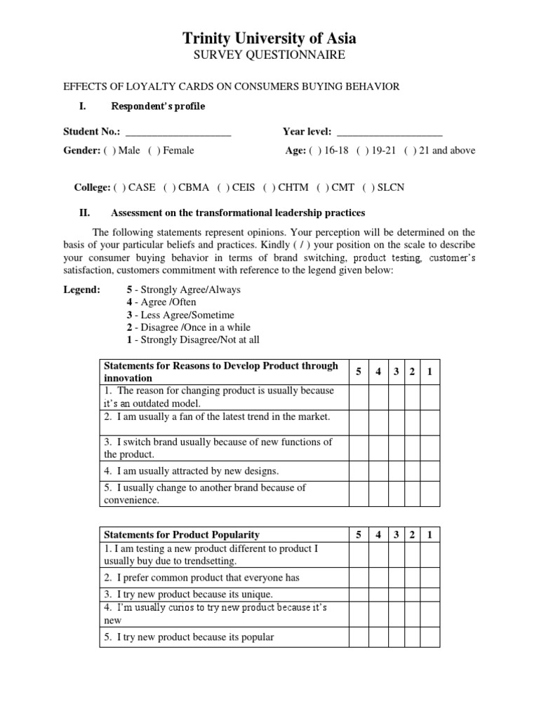 Loyalty Cards and Consumer Behavior Survey | PDF | Brand | Customer