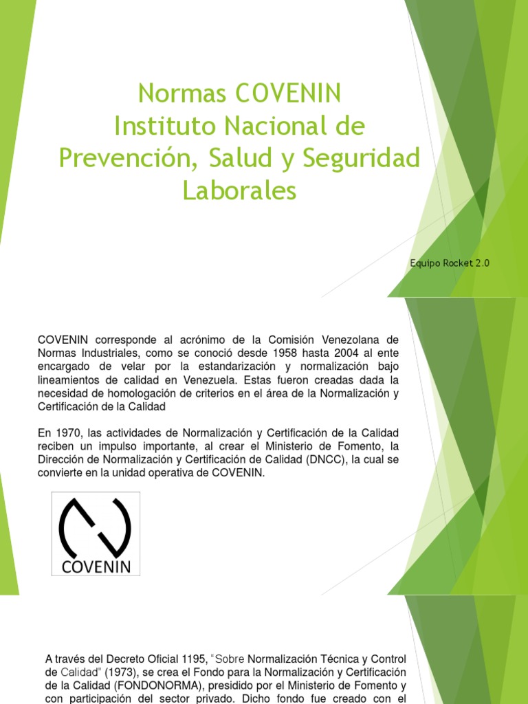 Normas COVENIN | PDF | Derecho laboral | Seguridad
