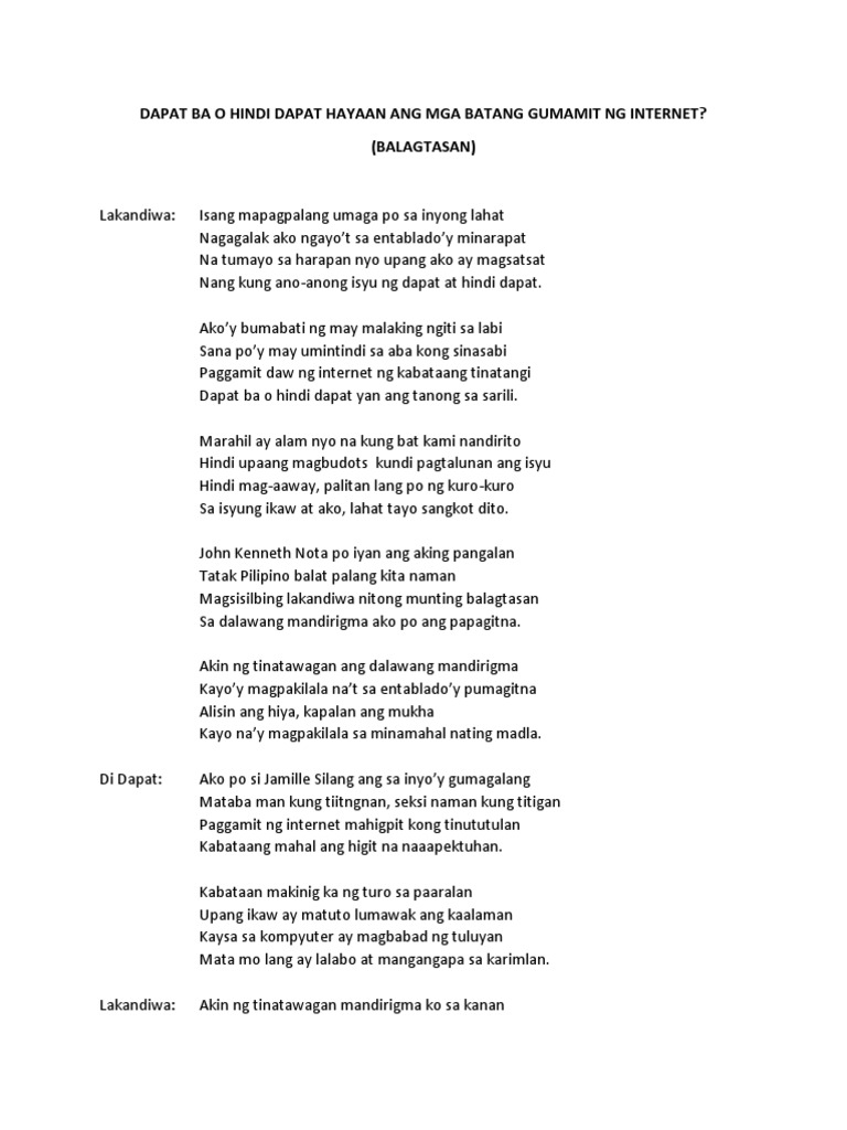 Balagtasan | PDF