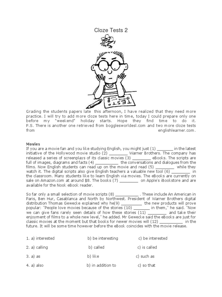 Cloze Tests 2 | PDF | Remote Control | Evidence