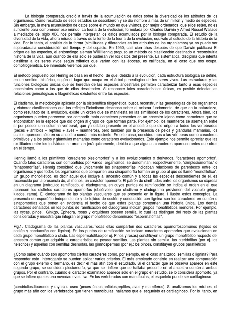 Biología Comparada y Sistemática Filogenética | PDF | Filogenética | Clade