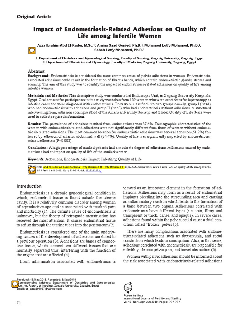 Azza Ibrahim Abd El-Kader | PDF | Human Reproduction | Medical Specialties