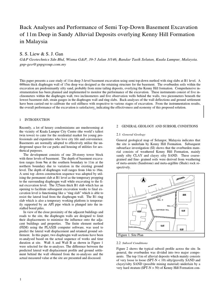 G&P 11m Deep Excavation in Kenny Hill Formation | PDF | Deformation (Mechanics) | Finite Element ...